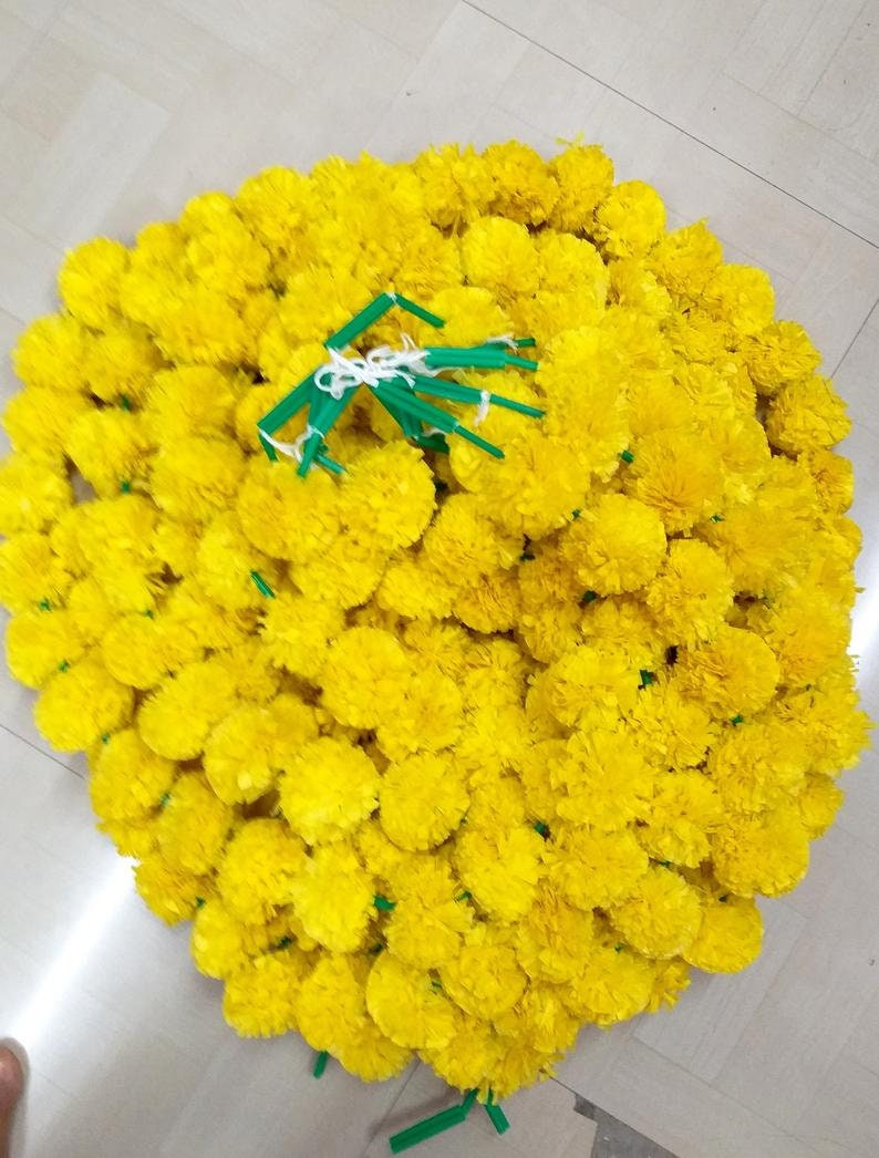 Express Shipping 30 Strings Yellow Indian Marigold Garland | Etsy
