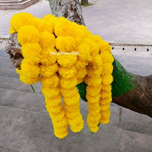 Express Shipping Indian Yellow Marigold Garland Diwali Decoration Party ...