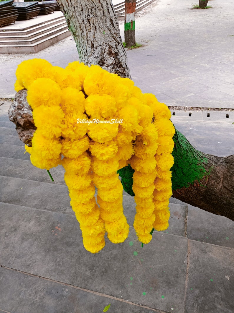 Express Shipping Indian Yellow Marigold Garland Diwali Decoration Party ...
