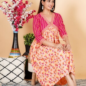 Indian Long Kurti Rayon Fabric Printed Kurta Women Kurti Wedding ...