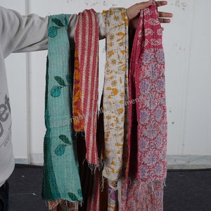 5 Pc Vintage Cotton Indian Kantha Scarf Scarves Stole Bohemian Hippie Handmade Bohemian Scarves ...