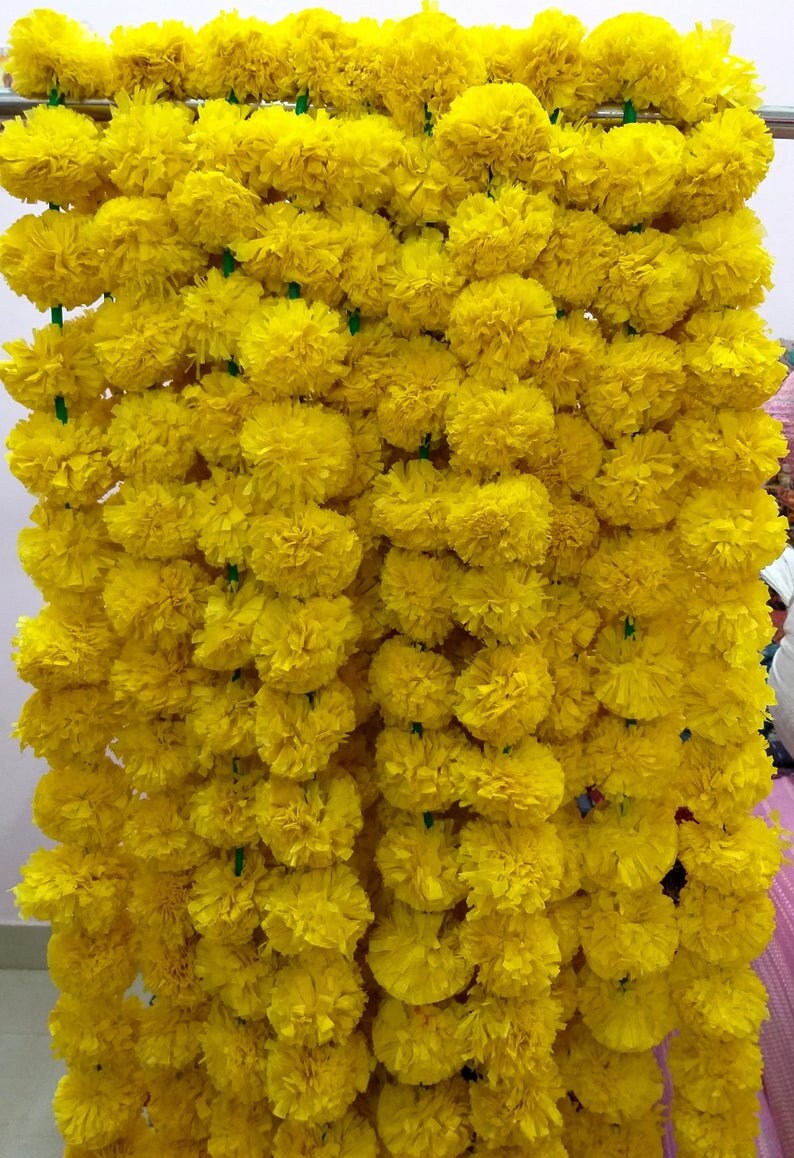 Express Shipping 30 Strings Yellow Indian Marigold Garland - Etsy