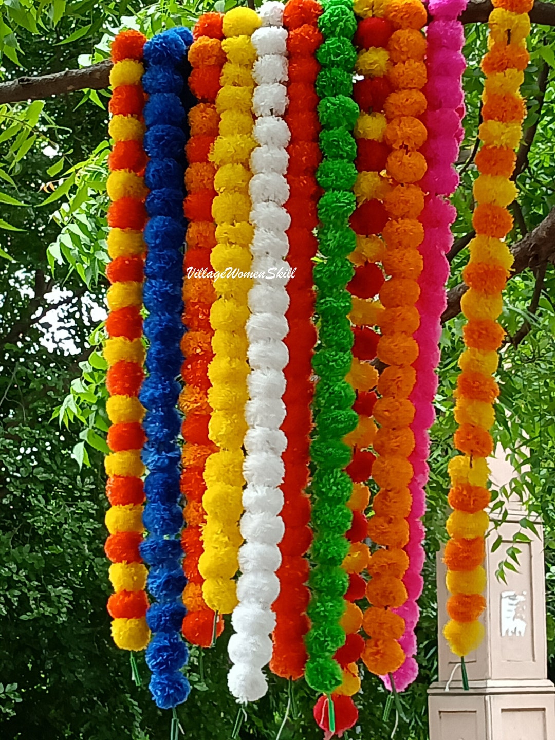 SALE ON Indian Mix Color Artificial Decorative Marigold Flower Garland ...
