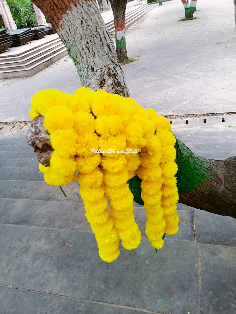 Express Shipping Indian Yellow Marigold Garland Diwali Decoration Party ...