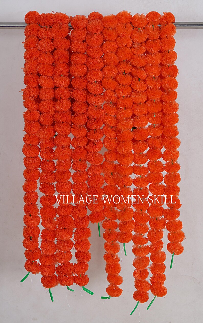 Indian Marigold Garland String, Artificial Flower Decor, Wedding Decor ...