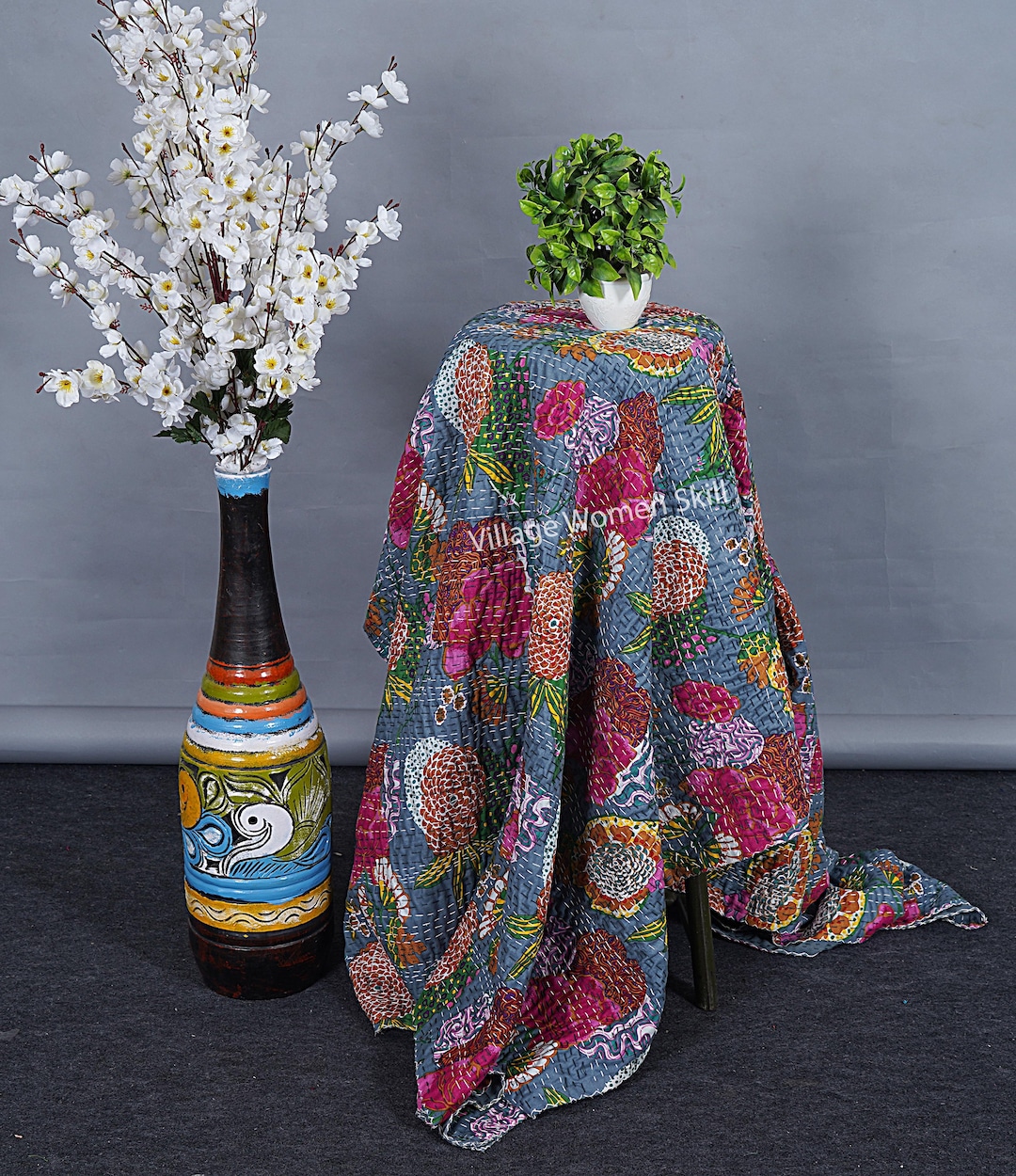 Large Selection : Cotton Kantha Indian Quilts Throw Bedspread Handmade ...