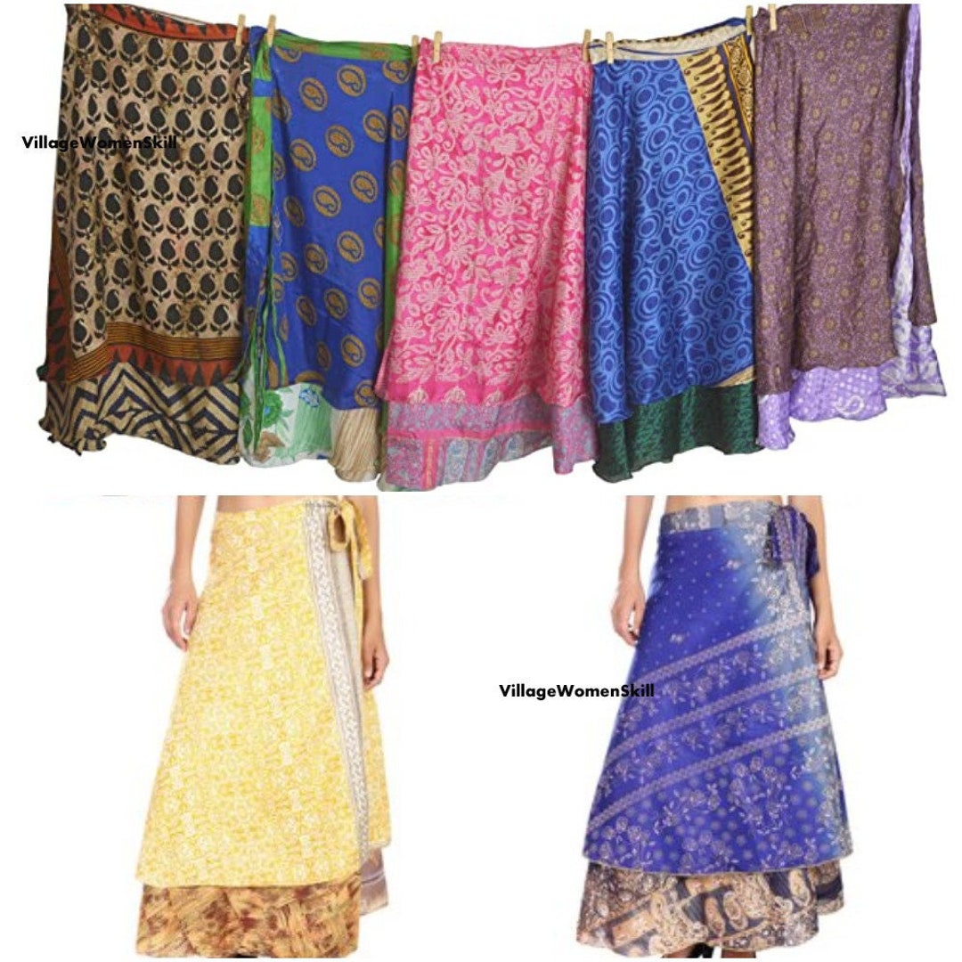 Silk Vintage Indian Wrap Skirt Lot Wholesale Lot Women Skirt - Etsy