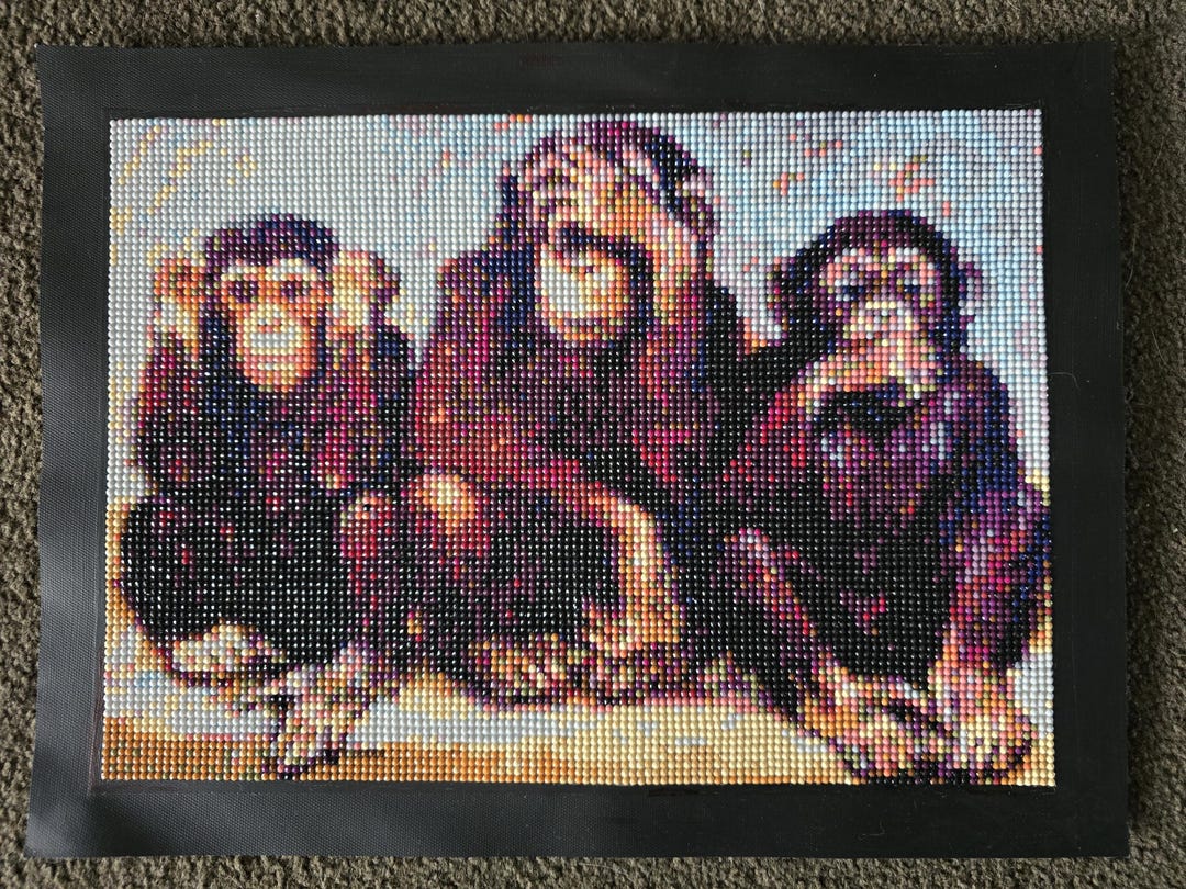 Monkeys Hear No Evil See No Evil Speak No Evil Completed Diamond ...