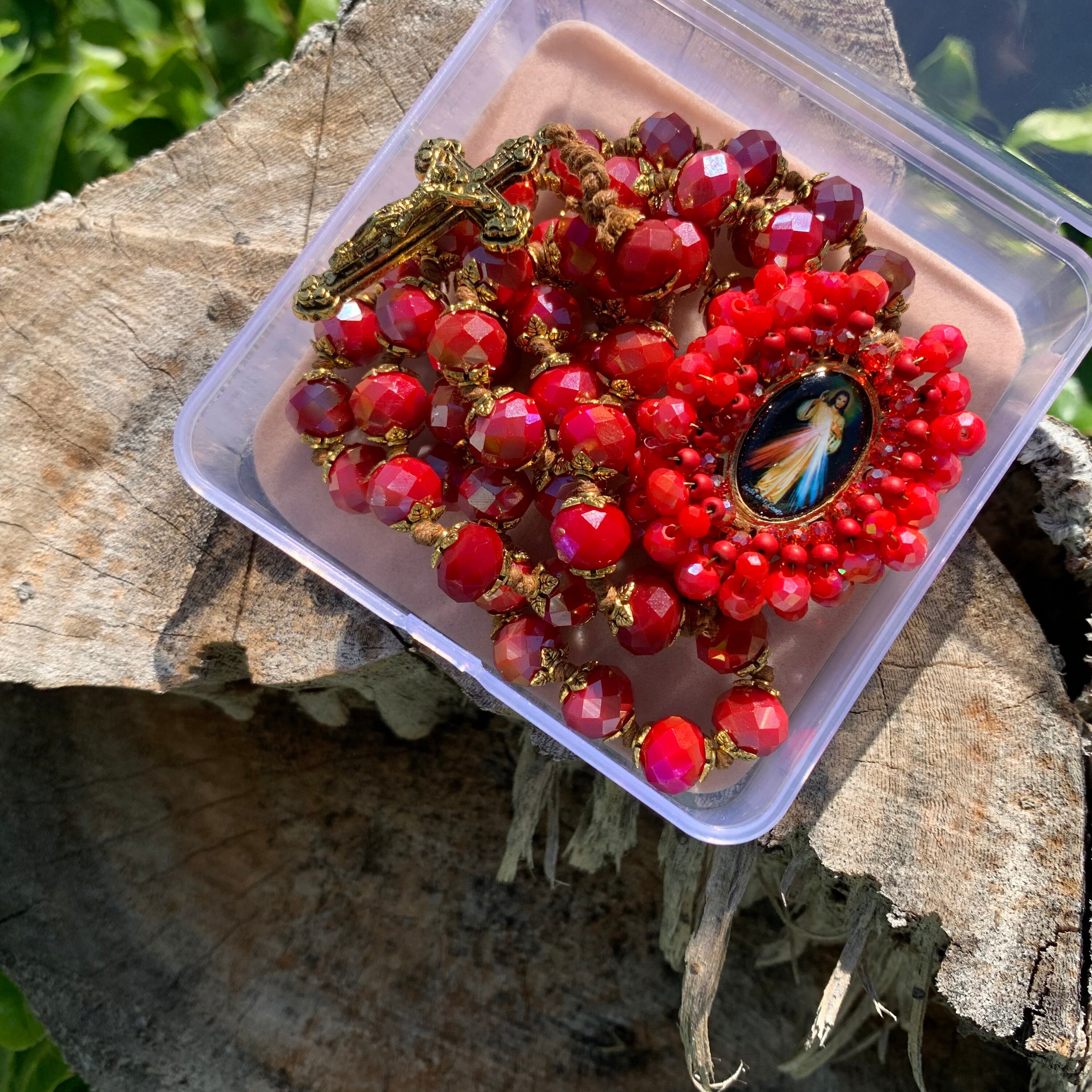 Red Divine Mercy Rosary, Red Rosary, Coronilla De La Divina ...