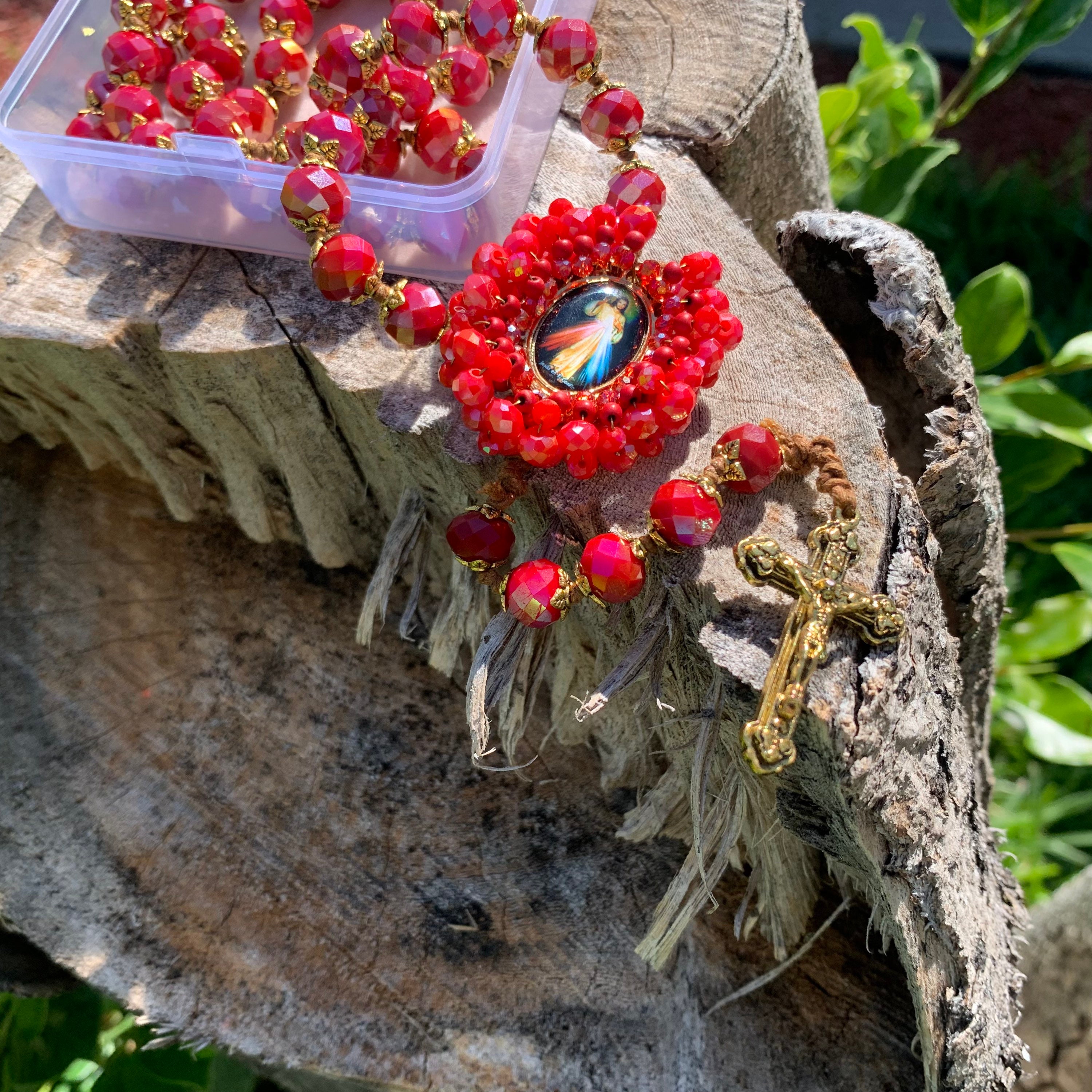 Red Divine Mercy Rosary, Red Rosary, Coronilla De La Divina ...