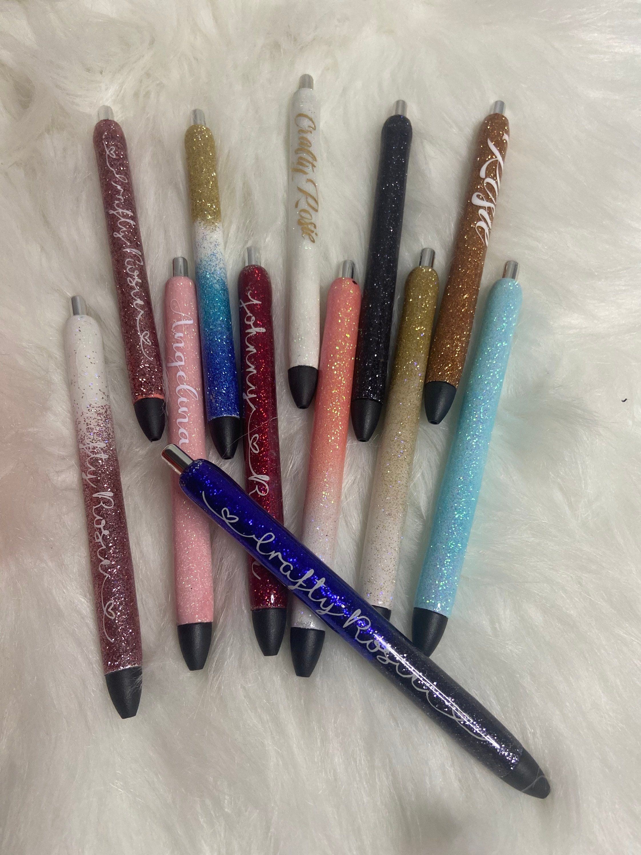 Custom Gel pens, Glitter Gel pens, refillable gel pens, epoxy gel pens ...