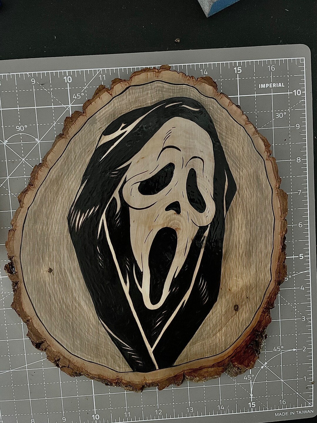 Wood Burned Portrait Ghost Face - Etsy