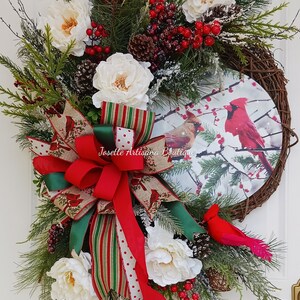 Cardinal Wreath, Winter Wreath, Front Door Wreath, Mother's Day Wreath ...
