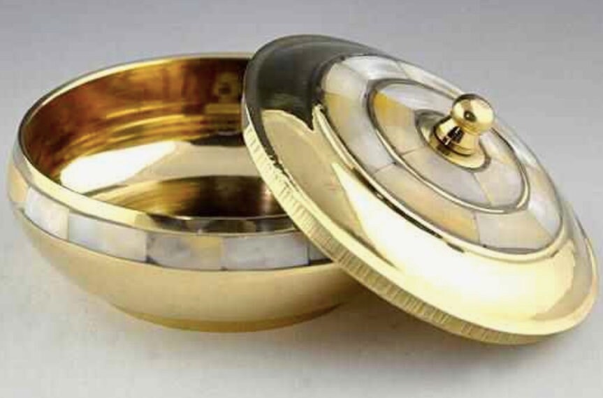 Brass Mother of Pearl Bowl With Lid - Etsy