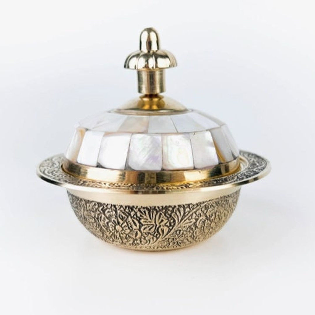 Brass Mother of Pearl Bowl With Lid - Etsy