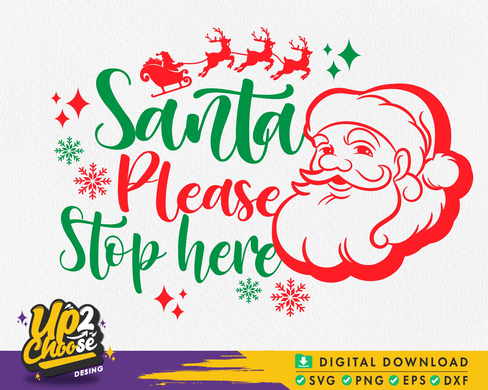Santa Please Stop Here SVG, Santa SVG, Santa Paws Please Stop Here SVG ...