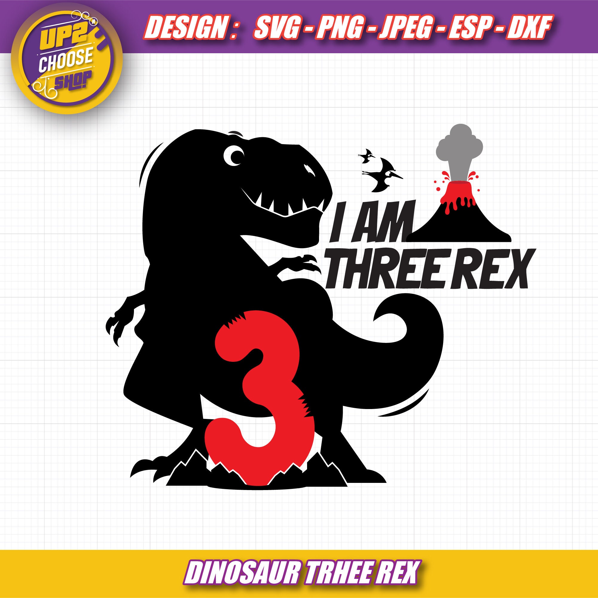 Dinosaur Birthday Svg Kids Three Rex Svg Rawr I am Three Rex | Etsy