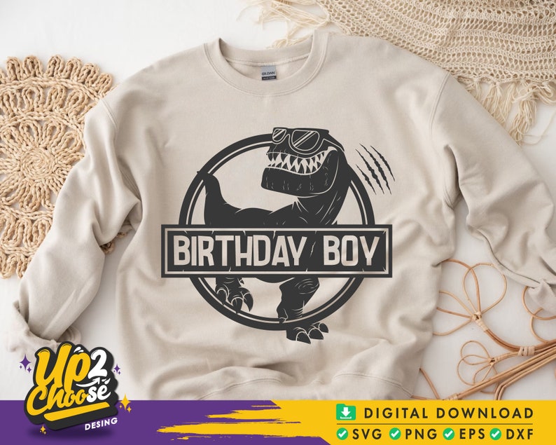 Dinosaur Birthday Boy Svg, Birthday Saurus Svg, T-rex Design Boy Svg ...