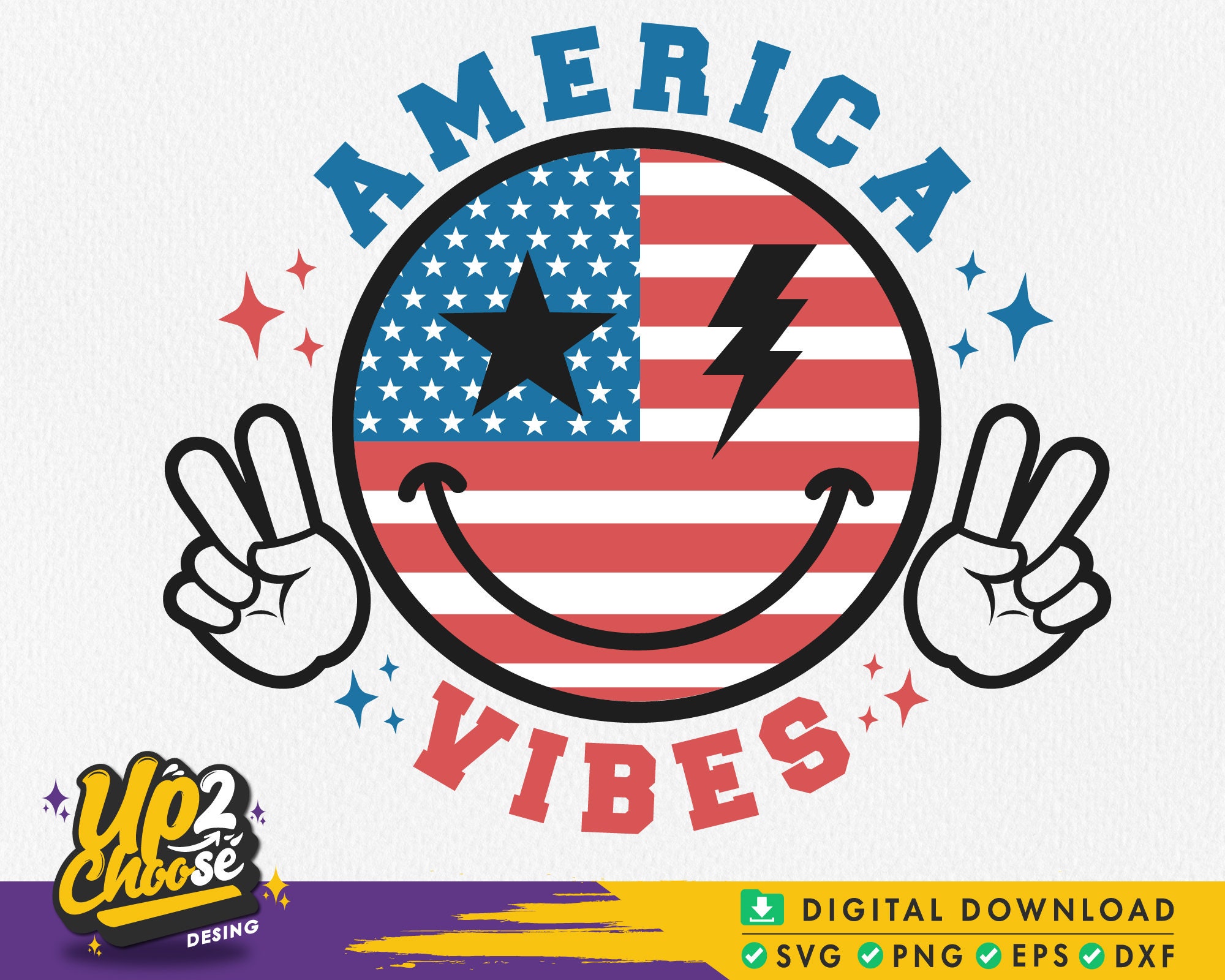 Retro America Vibes Svg, American Smiley Face, Smiley Flag Face Svg ...