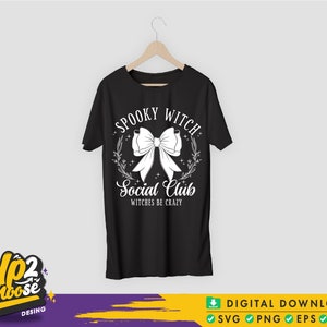 Spooky Witch Social Club Svg, Retro Halloween Svg , Halloween Shirt Svg ...