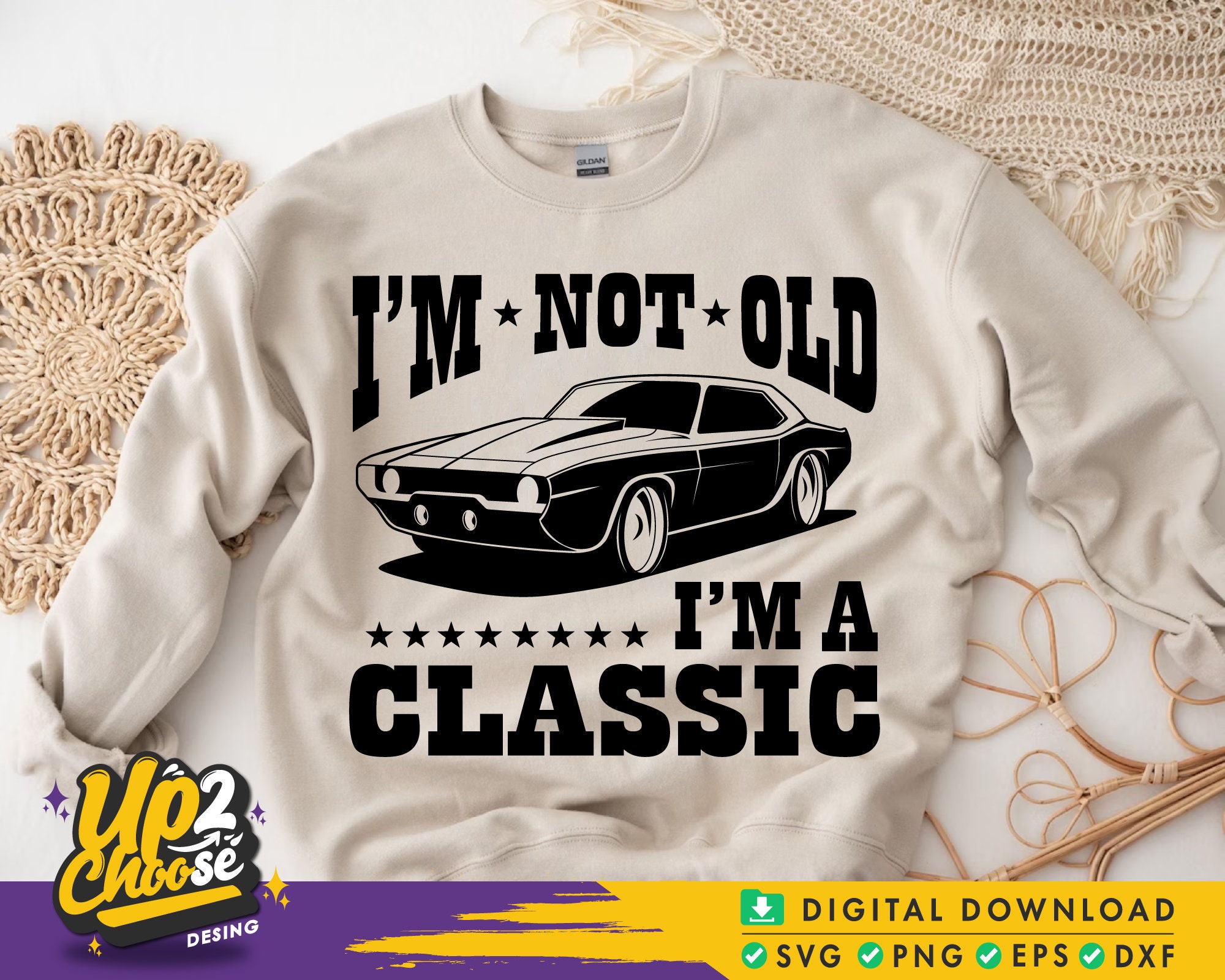 I'm Not Old I'm Classic Svg, Father's Day Svg, Classic American Muscle ...