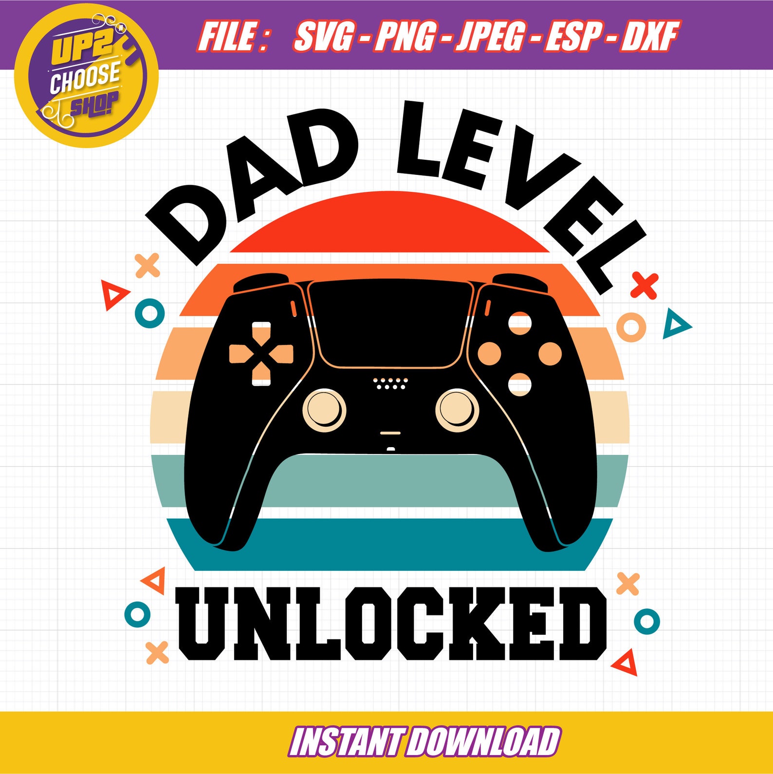 Dad Level Unlocked Svg Game Controller Svg First Time Dad - Etsy