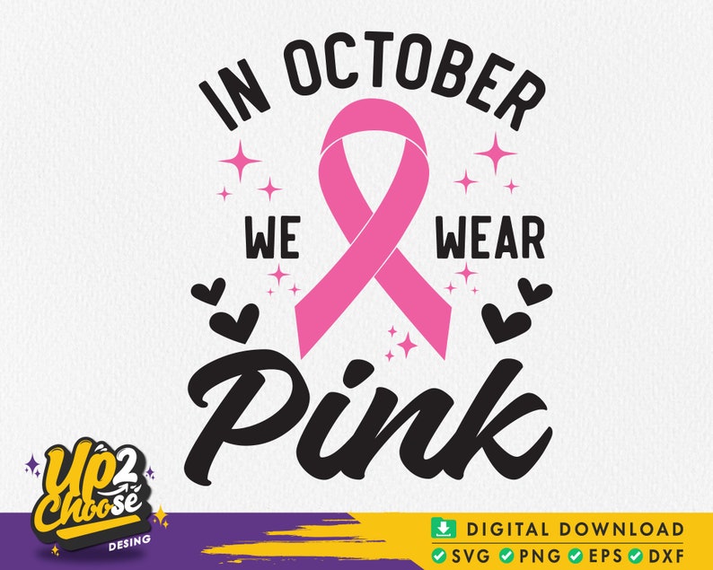 Cáncer de mama SVG, Lazo rosa SVG, En octubre usamos rosa SVG ...