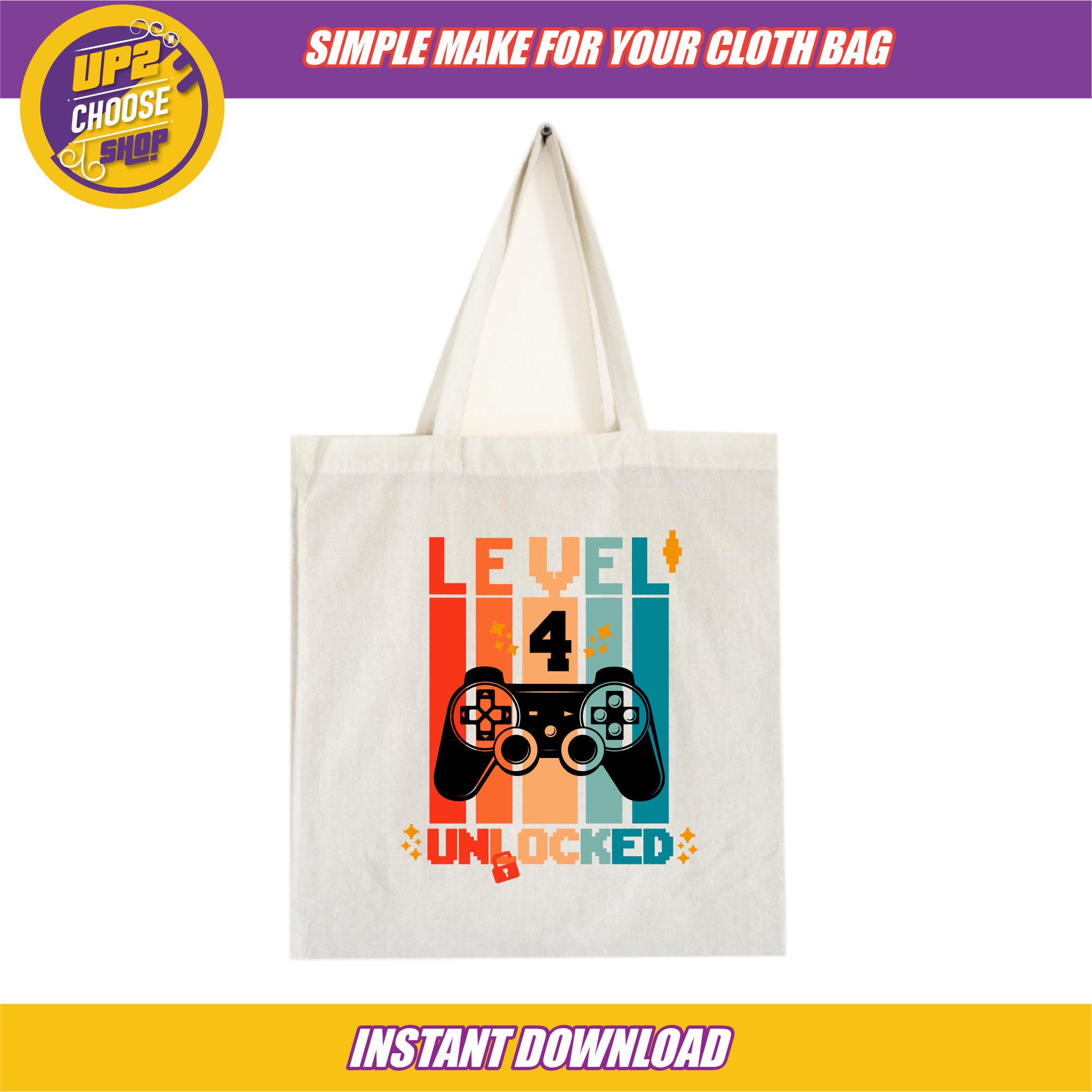 Level 4 Unlocked Svg, 4th Birthday Svg, My 4th Birthday Svg, Happy ...