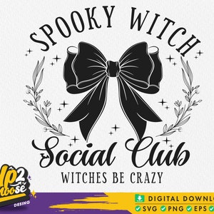 Spooky Witch Social Club Svg, Retro Halloween Svg , Halloween Shirt Svg ...