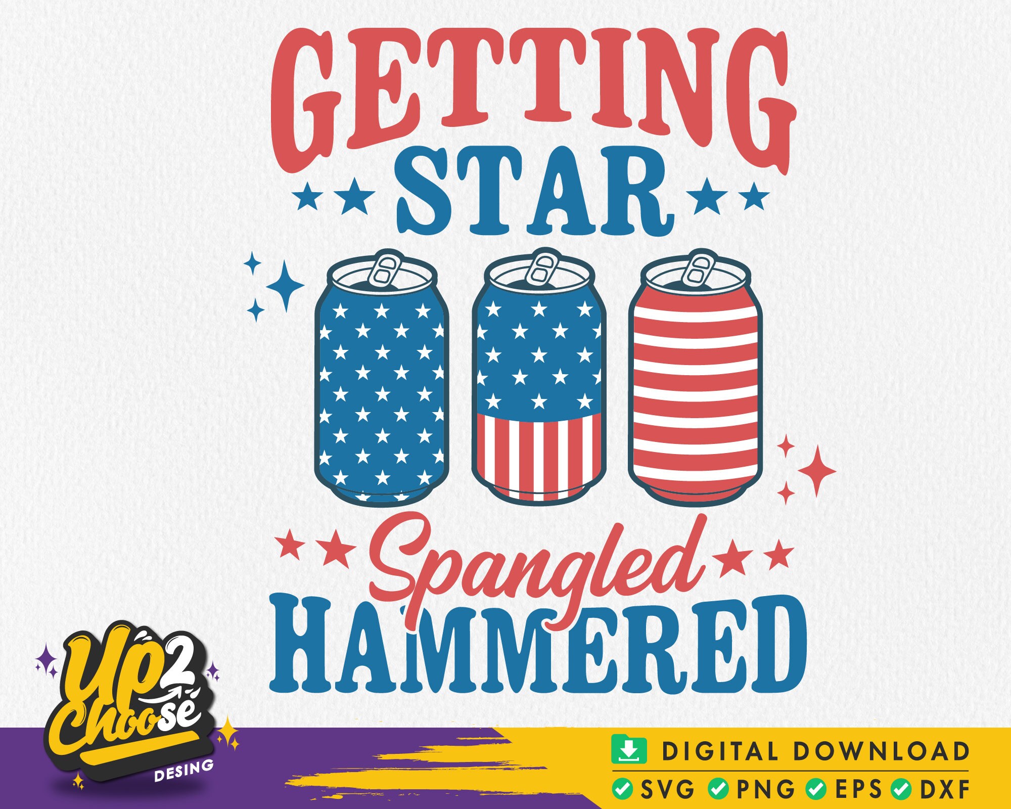 Getting Star Spangled Hammered Svg, Fourth of July Svg, 4th of July Svg ...