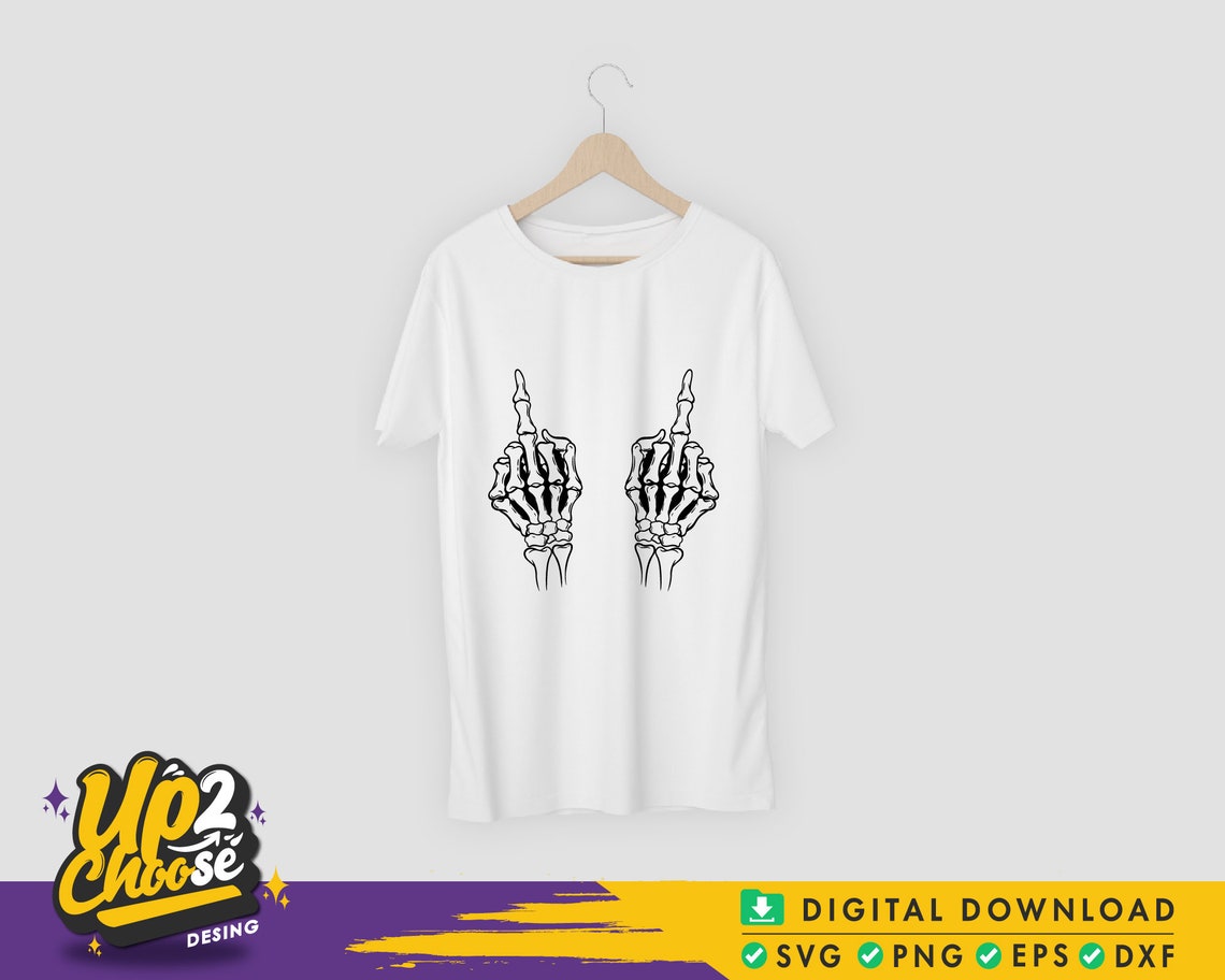 Middle Finger Skeleton Svg Skeleton Hand Png Skeleton Svg - Etsy