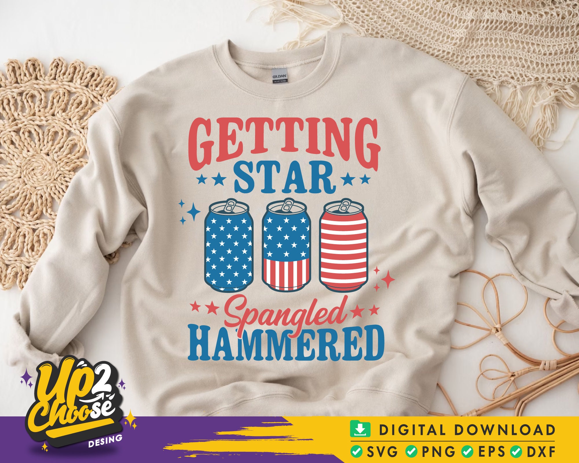Getting Star Spangled Hammered Svg, Fourth of July Svg, 4th of July Svg ...