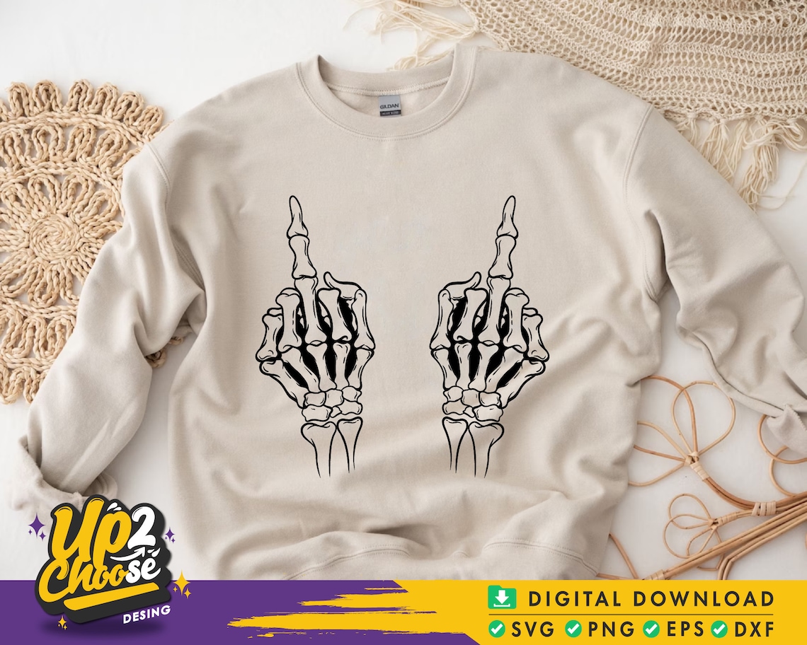 Middle Finger Skeleton Svg Skeleton Hand Png Skeleton Svg - Etsy