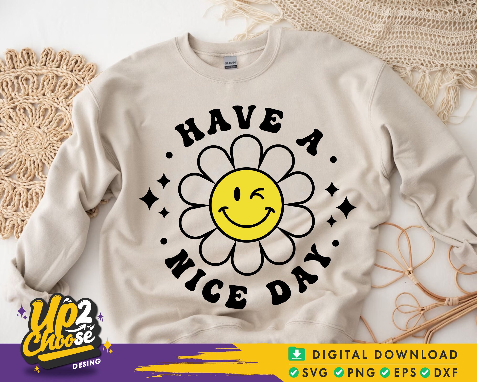 Have a Nice Day Svg, Flower Smile Svg, Happy Face Svg, Flower Smile ...