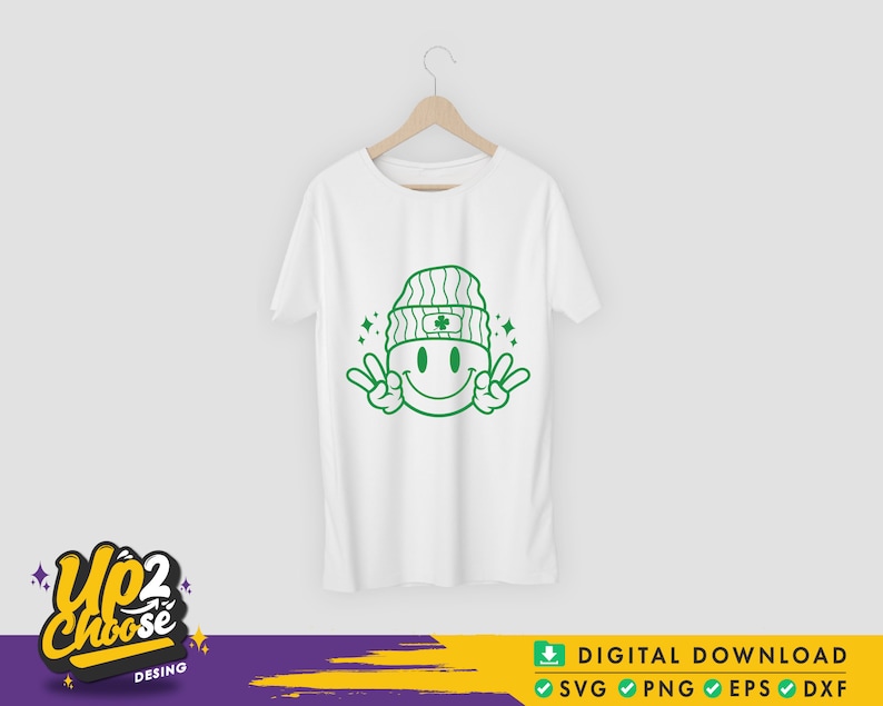 Lucky Happy Face Svg, Retro Happy Face Svg, St Patricks Day Svg ...