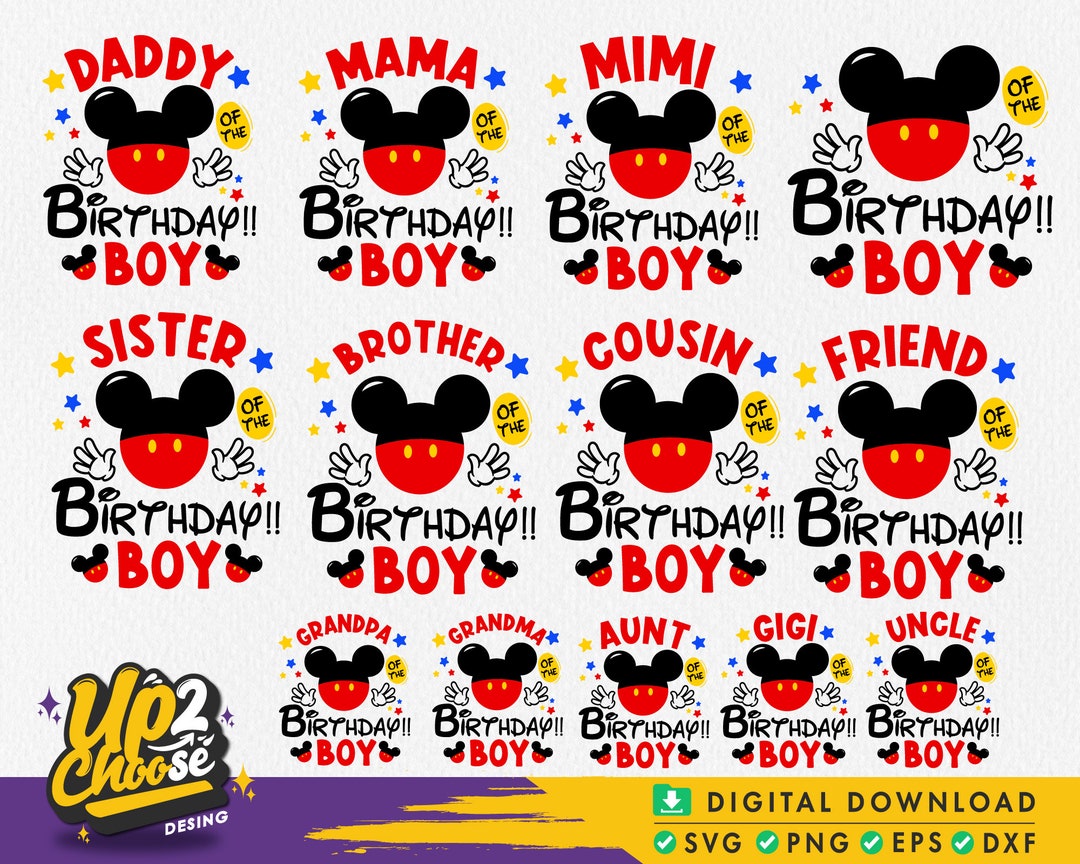Bundle Birthday Boy Family Svg, Mouse Happy Birthday Svg, Birthday ...