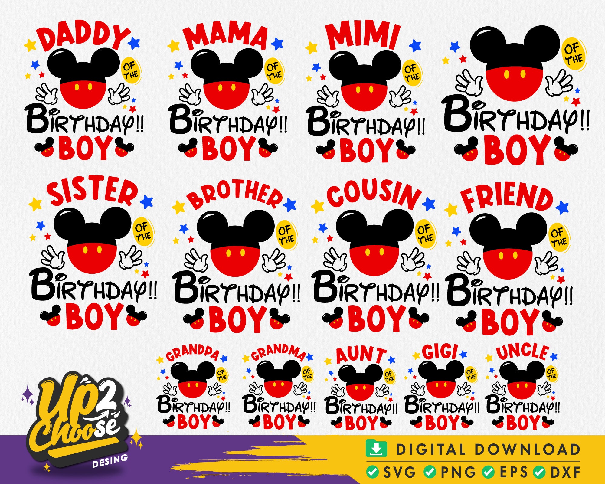 Bundle Birthday Boy Family Svg, Mouse Happy Birthday Svg, Birthday ...