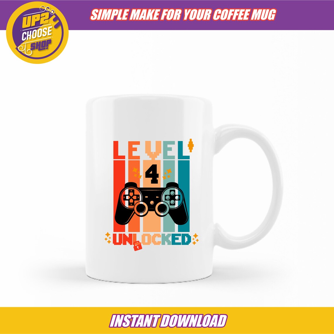 Level 4 Unlocked Svg, 4th Birthday Svg, My 4th Birthday Svg, Happy ...