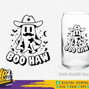 Boo Haw Svg, Cute Halloween, Spooky Season, Cowboy Ghost,country ...