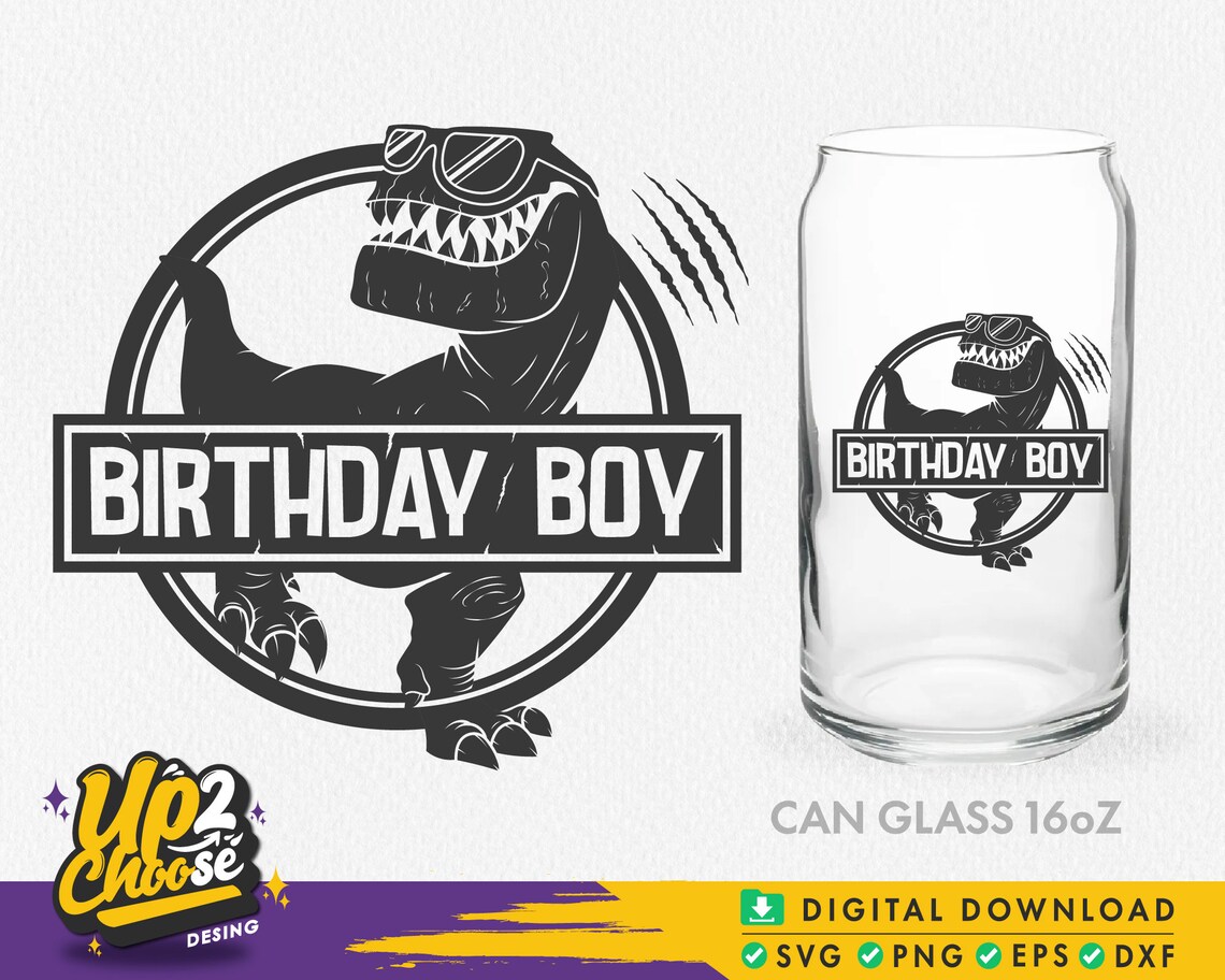 Dinosaur Birthday Boy Svg, Birthday Saurus Svg, T-rex Design Boy Svg ...