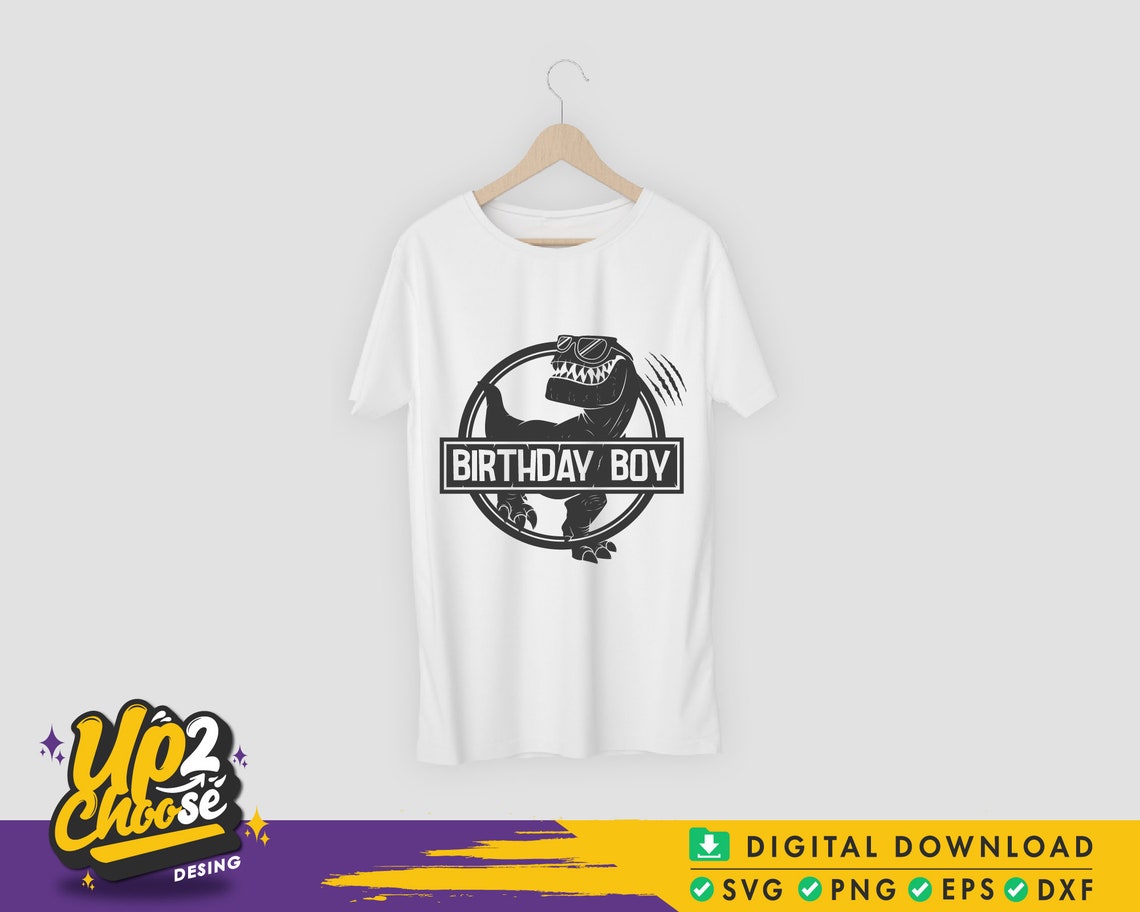 Dinosaur Birthday Boy Svg, Birthday Saurus Svg, T-rex Design Boy Svg ...