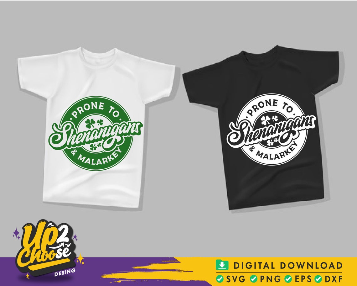 Prone to Shenanigans and Malarkey Svg, St Patricks Day Svg, Shamrock ...