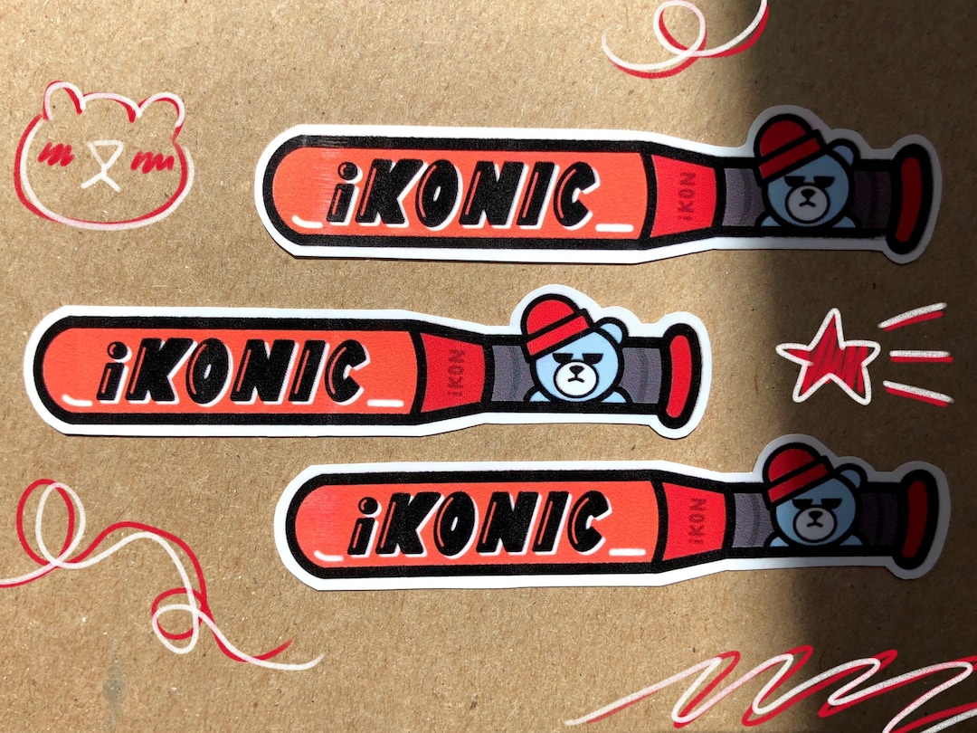 Ikon Konbat Lightstick Weatherproof Glossy Sticker - Etsy