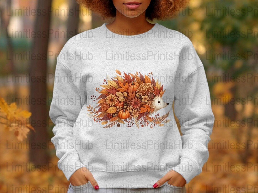 Autumn Hedgehog PNG, Fall Hedgehog Clipart, Floral Hedgehog Png ...