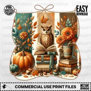 Autumn Owl PNG, Fall Pumpkin Clipart, Books and Owl, Sunflower PNG ...