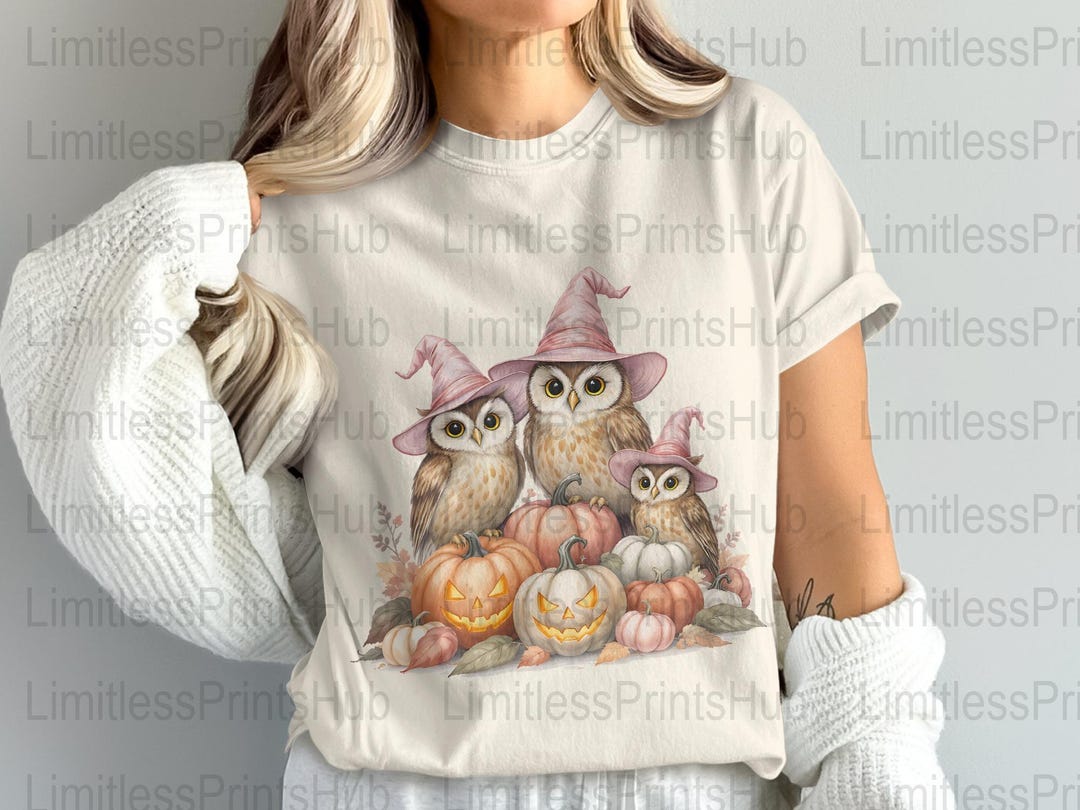 Halloween Owls PNG, Witch Owls Clipart, Pumpkin Png, Autumn Owls, Fall ...