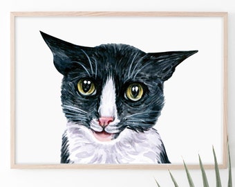 Tuxedo Cat Lovers Poster | Etsy