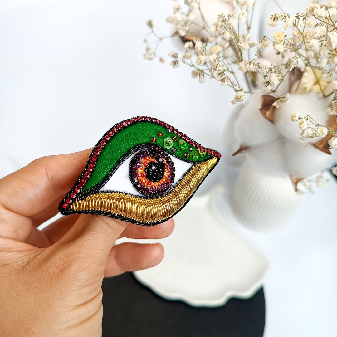 Handmade Evil Eye Brooch, Colorful Brooch Eye, Beaded Eye Jewelry, Gift ...