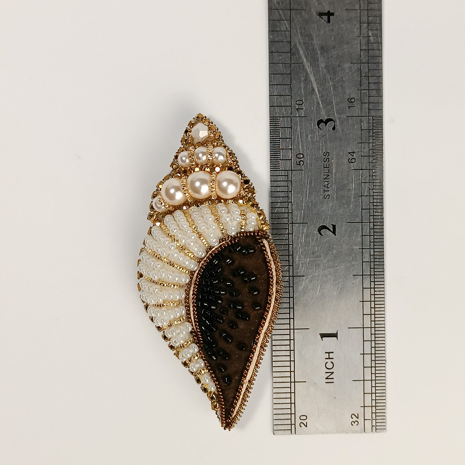 Handmade Beaded Seashell Brooch, Unique Beach Accessory for Women - Etsy