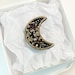 Embroidered Moon Brooch, Handmade Celestial Jewelry, Unique Beaded ...